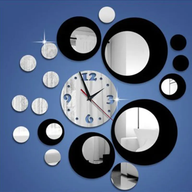 Креативные акриловые часы с зеркальным эффектом настенные наклейки