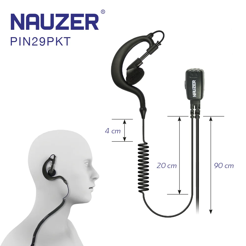 PIN-29-PKT NAUZER Pinganillo/Micro-earphone for Walkies Compatible with ...