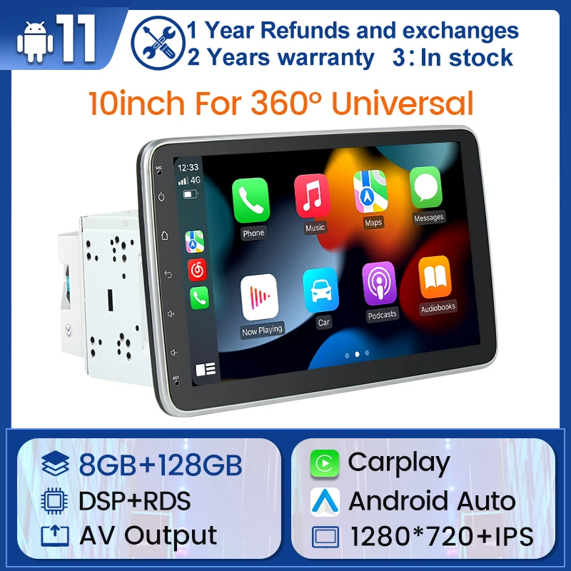 10-1-Inch-Rotatable-2-Din-Android-11-Car-Radio-for-Universal-Car-Stereo ...