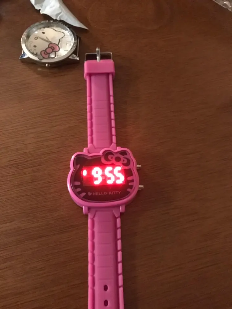 Cartoon Hello Kitty Design LED Silica Gel Kawaii Wrist Watch ...