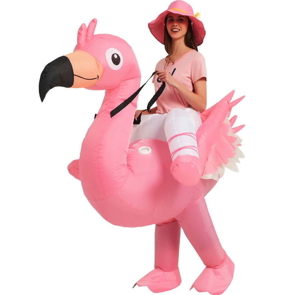 Adult-Flamingo-Riding-Costume-Inflatable-Suit-for-Advertising-Blow-Up ...