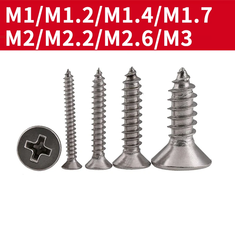 100PCS-A-Lot-304-Stainless-Steel-Screws-M1M2M3M3-5-DIN7982-ISO7050 ...