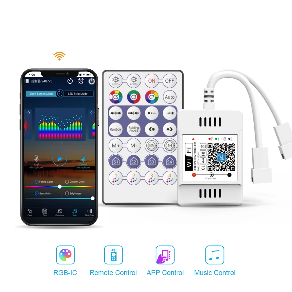 DC 5V 24V Compatible With Amazon Alexa &Google Home Magic Home SPI WiFi ...