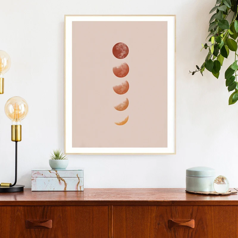 Home Décor Wall Hangings Luna Boho Boho Moon Moon Phases Print P ...
