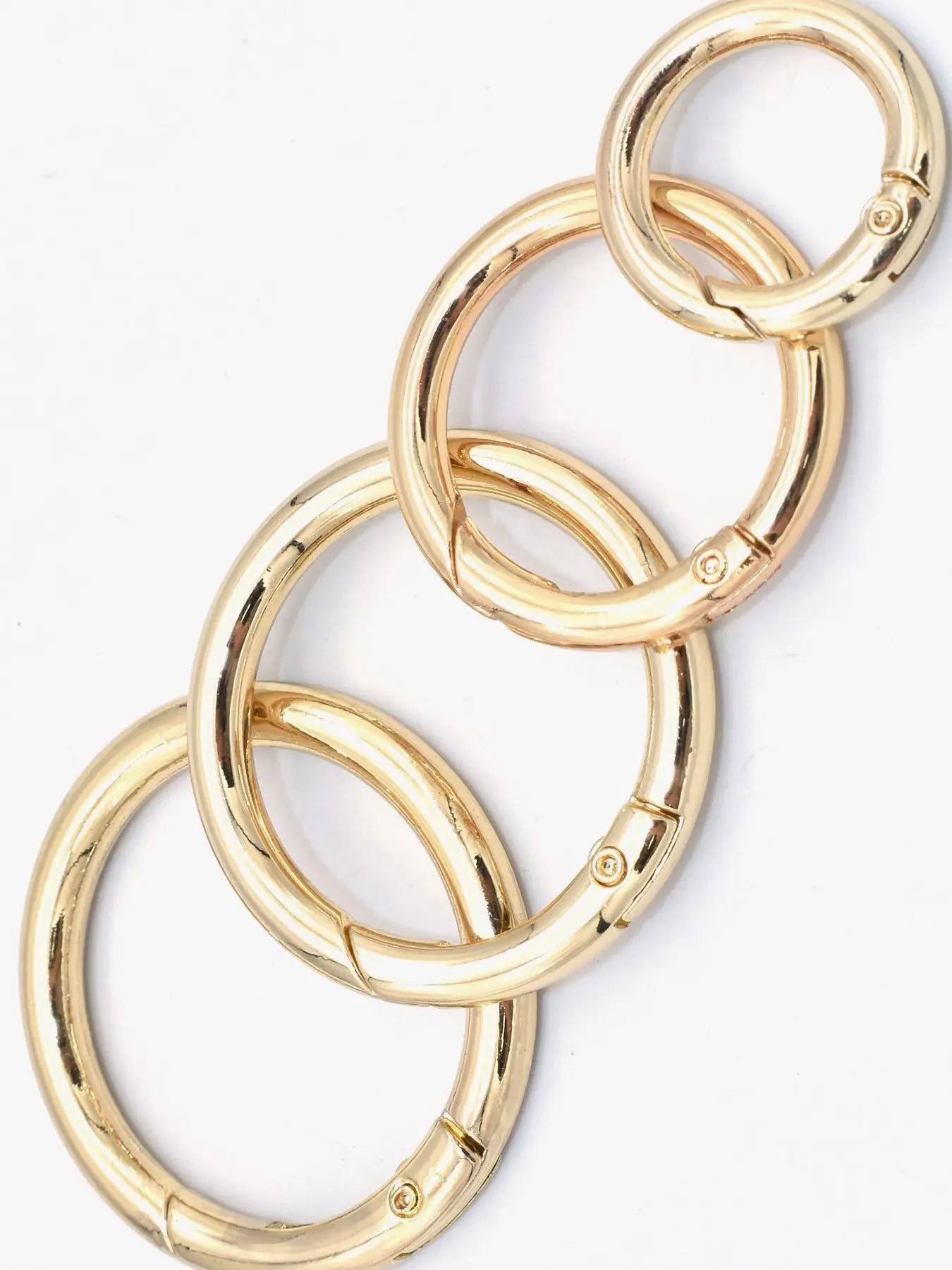 Sping-O-Ring-Round-Carabiner-Light-Gold-Zinc-Alloy-Snap-Trigger-Buckle ...