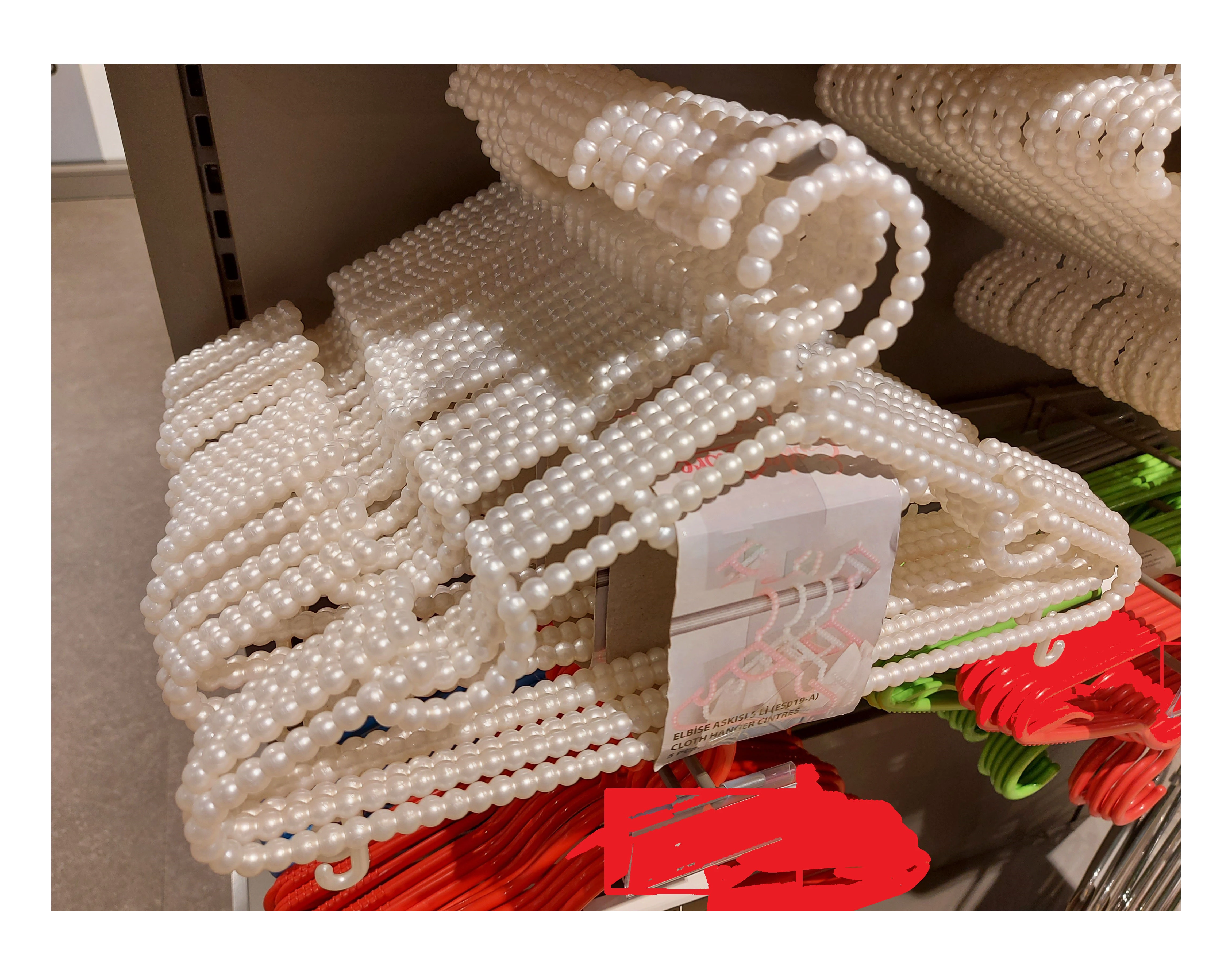 5PCS Clothing Pearl Pattern Women Hangers Plastic Beaded Bow Dress Coat ...