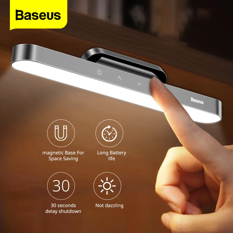Baseus LED Table Lamp Magnetic Desk Lamp Hanging Wireless Touch Night ...