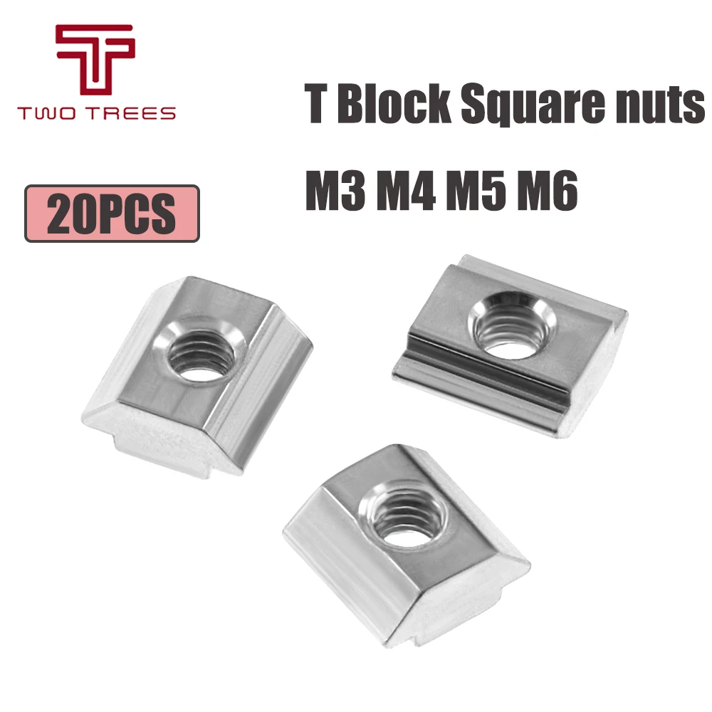 20pcs/lot 2020 M3 M4 M5 M6 T Nut T Block Square Nuts T-track Sliding ...