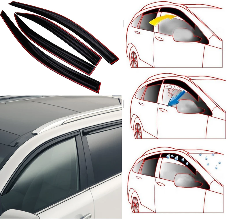 For Renault Clio 4 Rain Wind Deflector 2012 2019 Car Sunshade Curtains ...