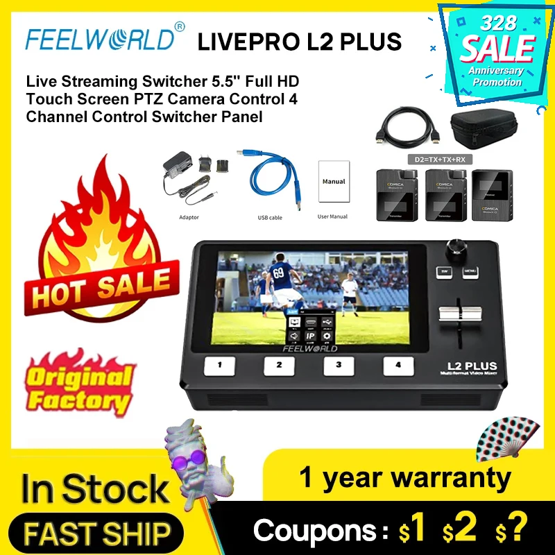 Feelworld Livepro L2 Plus Live Streaming Switcher 5.5" Full Hd Touch ...