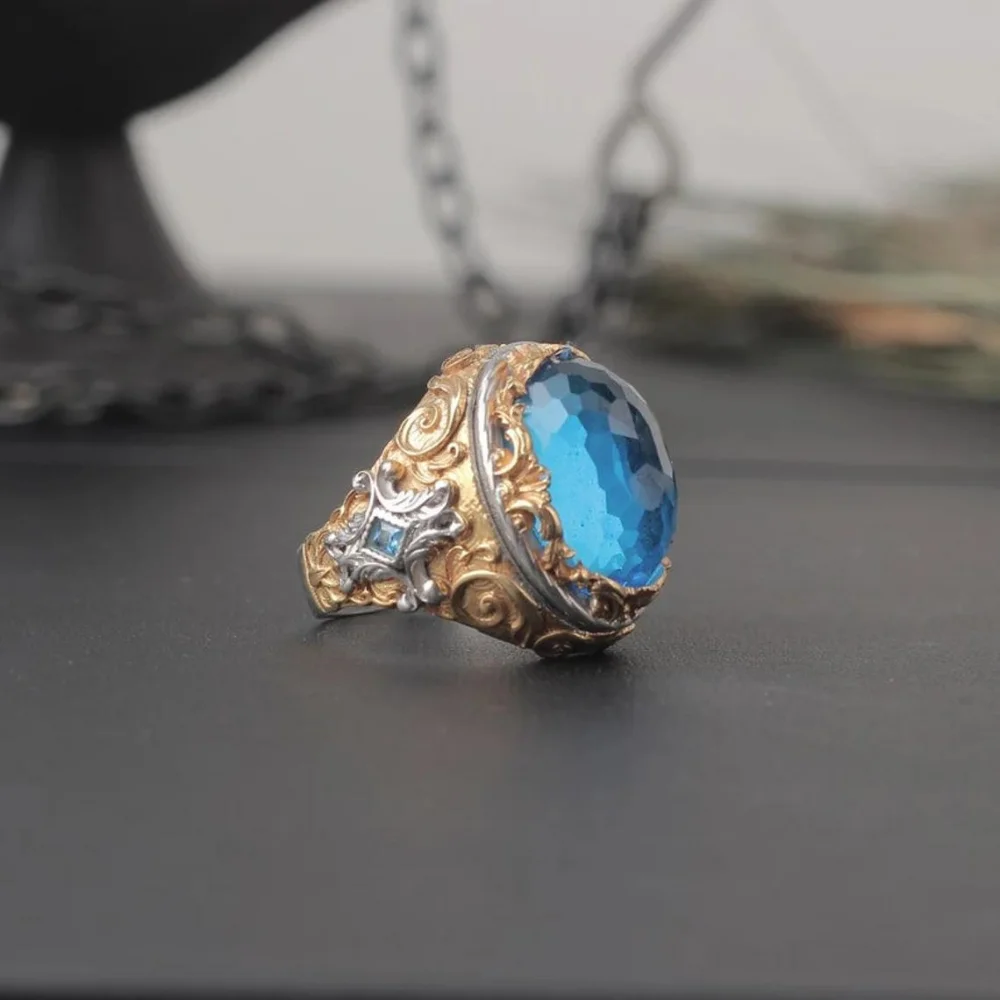 Exclusive-Jewelry-Blue-Aqua-Marine-Gemstone-Rhodium-Plated-925K ...