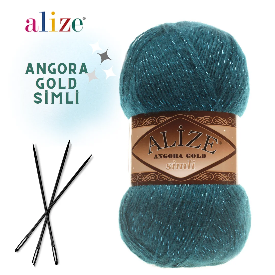 Alize Angora Gold Simli Silvery Knitting Acrylic Yarn Wool Sweater Yarn ...