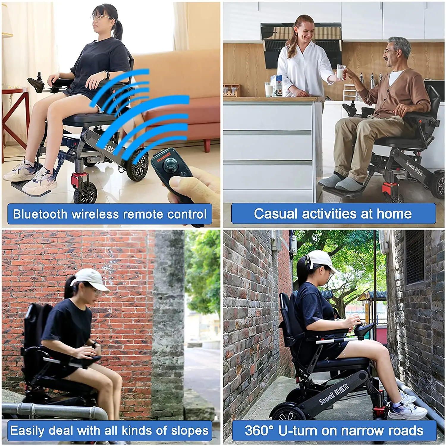 Remote Control Smart Electric Wheelchair Automatical Folding Power ...