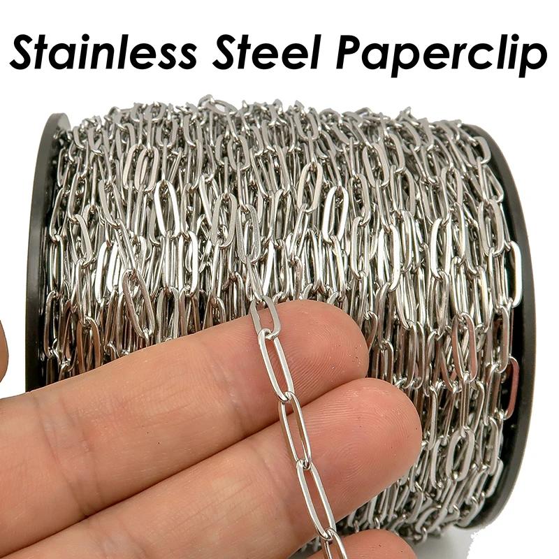 30 Feet - Bulk Paper Clip Chain By Length, Stainless Steel Paper Clip ...