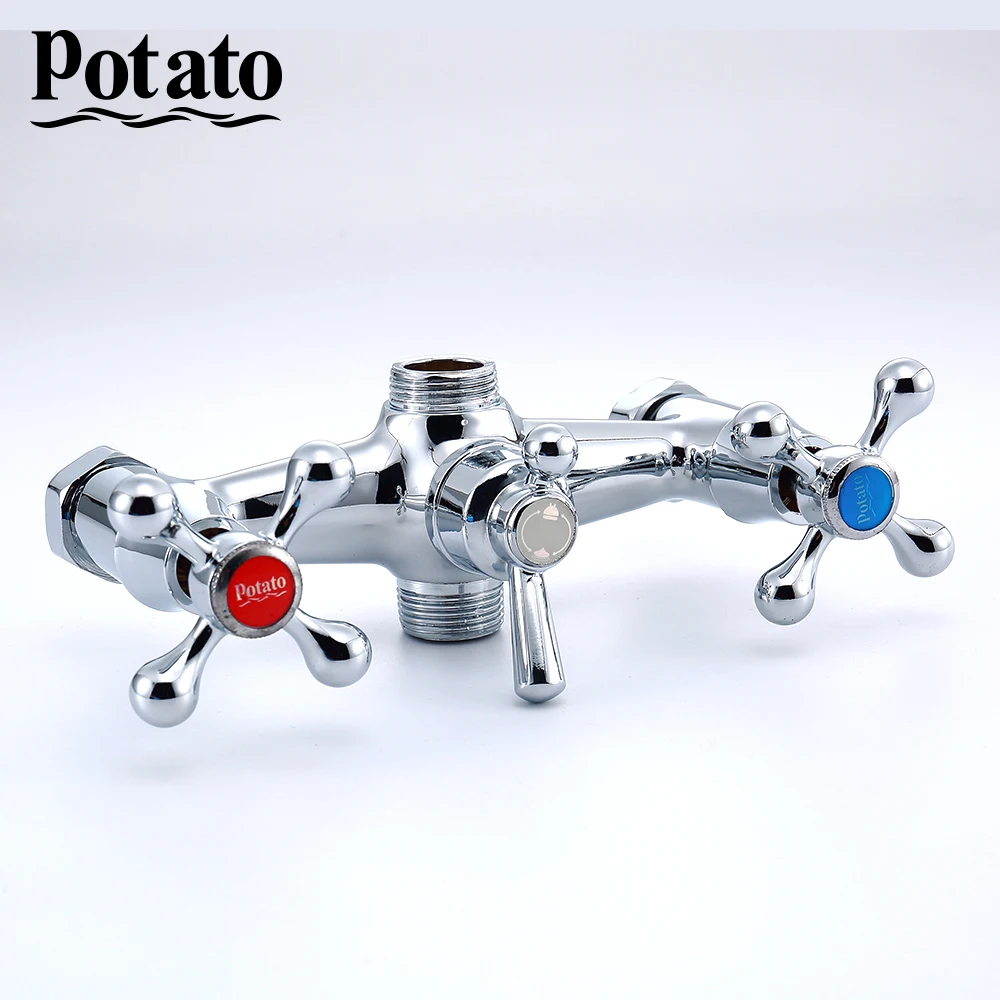 Potato Shower Mixer Hot and Cold Water Classic Bathroom Faucet Long ...