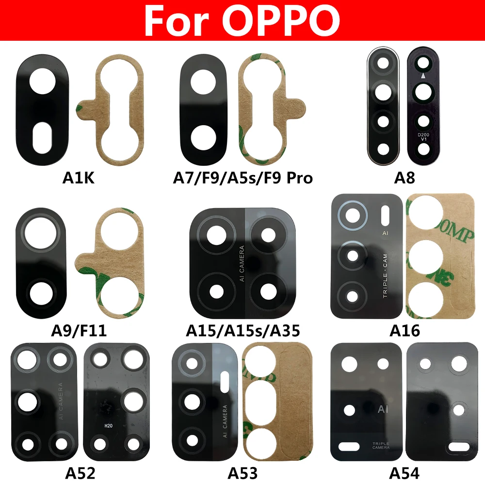 Glass Camera Lens For Oppo A1k A5s A8 A9 A15 A16 A52 A53 A54 A74 A93 ...