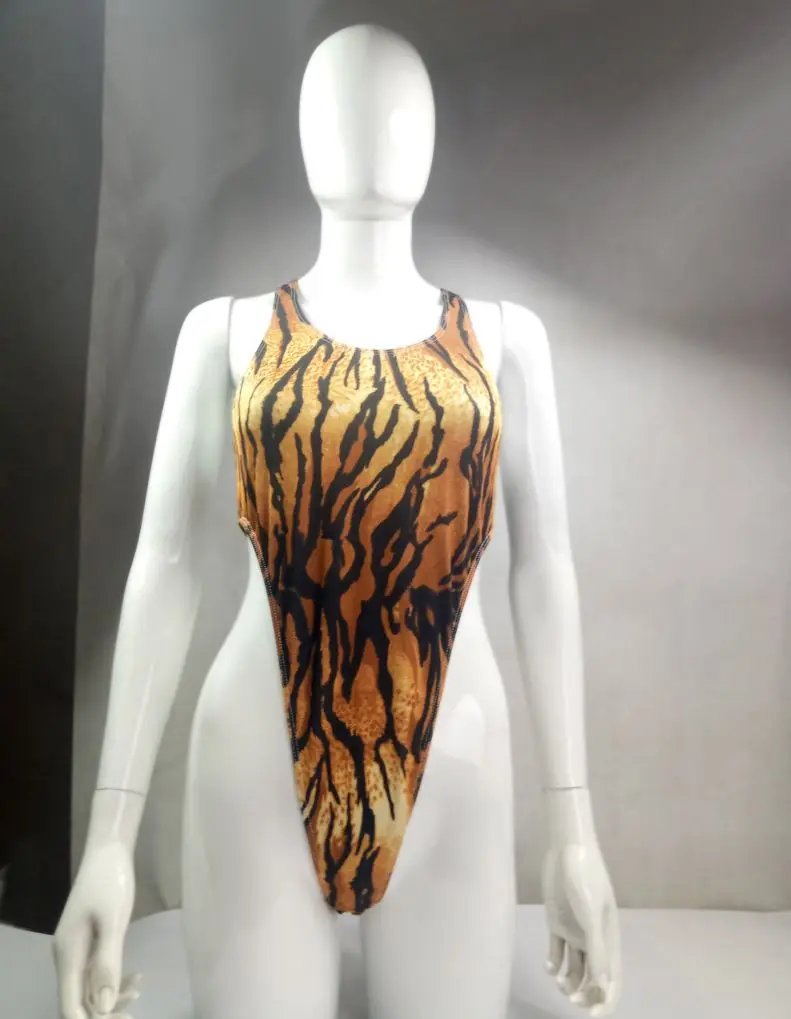 Body feminino estampado w4285, corte alto, estampa de leopardo, arco ...