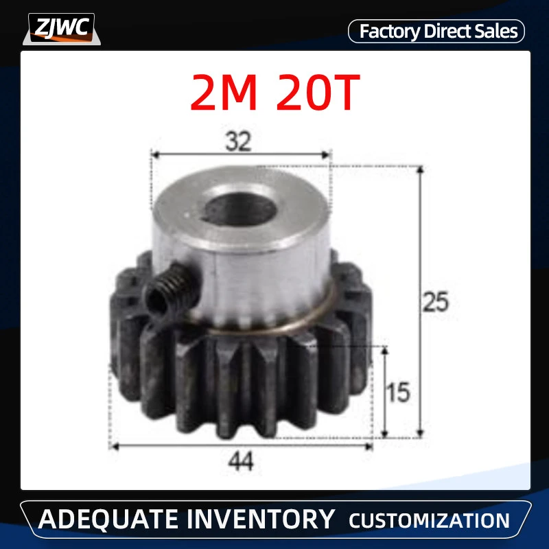 1pc Spur Gear Rack Pinion 2m 20teeth 2mod Bore 8/10/12/14/15/16/17/18mm ...