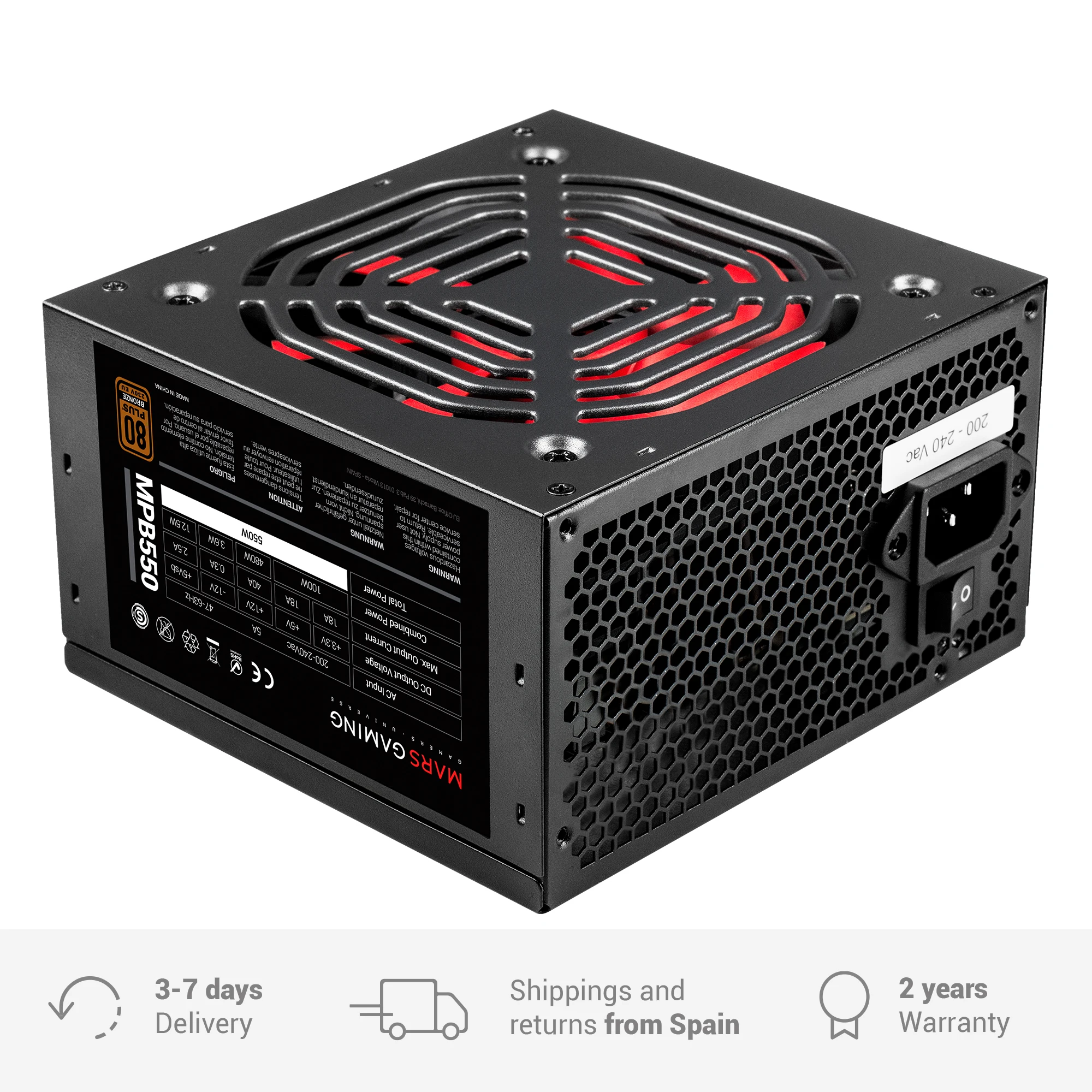 Mars Gaming Mpb550, Pc 550w Power Supply, Atx, 80plus 230v Bronze 90% ...