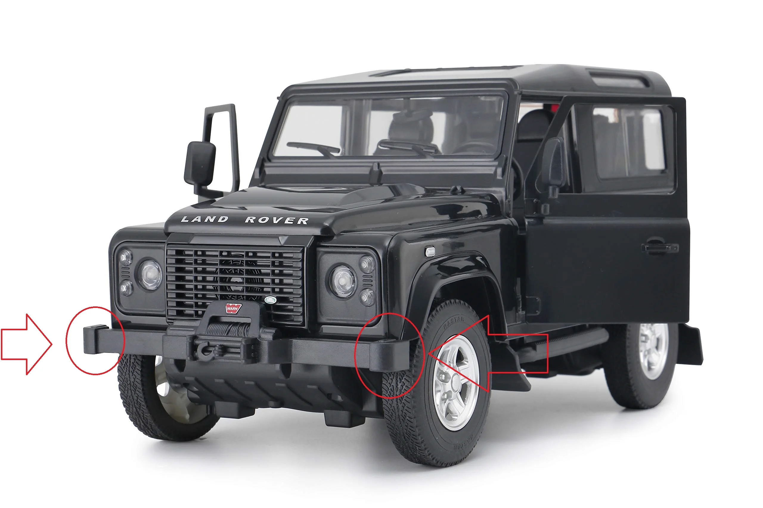 For-Land-Rover-Defender-110-Front-Bumper-Rubber-Cap-4x4-Offroad-Sport ...