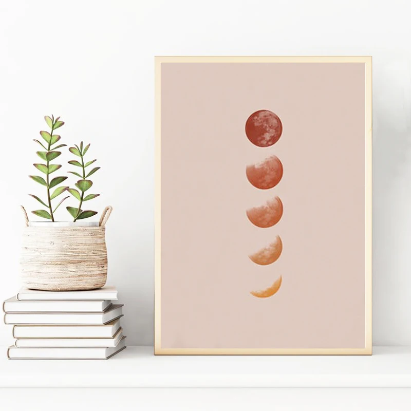Home Décor Wall Hangings Luna Boho Boho Moon Moon Phases Print P ...
