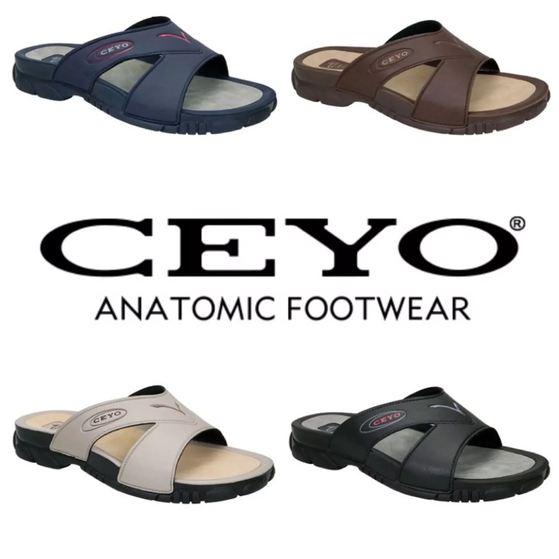 Ceyo Men Slippers Shoes Orthoped Casual Hiking Men Slippers Black Beige ...