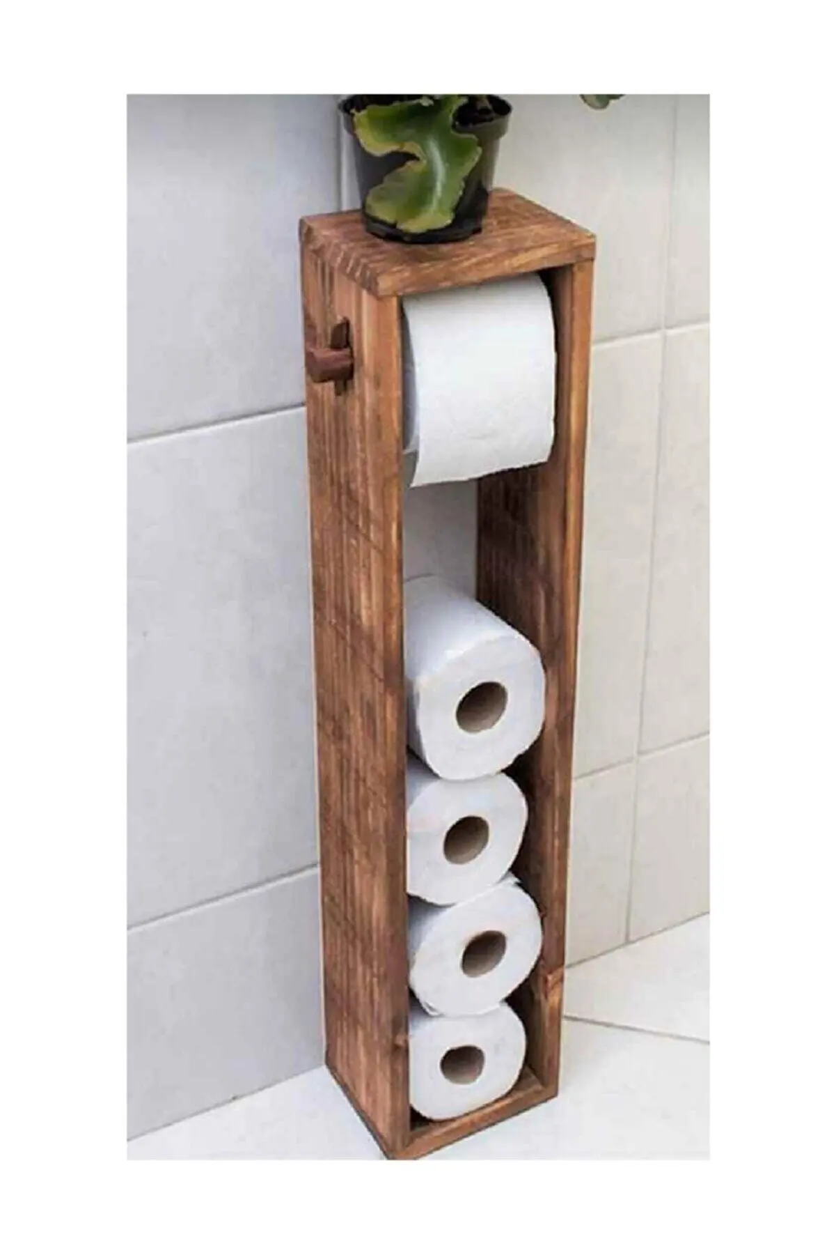 Pine Wood Reservoir Toilet Paper Stand Wooden Toilet Wc Paper Holder ...