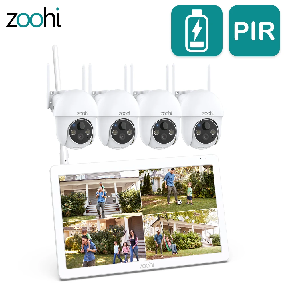 Zoohi Outdoor Solar Security Camera System Video Surveillance System ...