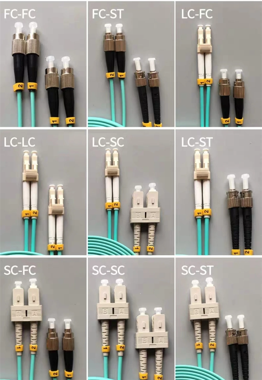 fiber optic patch cords Duplex OM4 SC-SC-LC-LC-FC-FC-ST-ST Multimode 2 ...