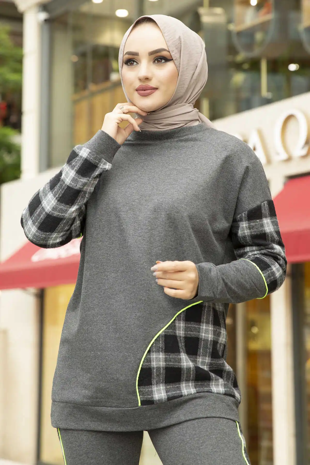 Plaid-Detailed-Hijab-Tracksuit-Set-Double-Suit-Turkey-Dubai-Muslim ...