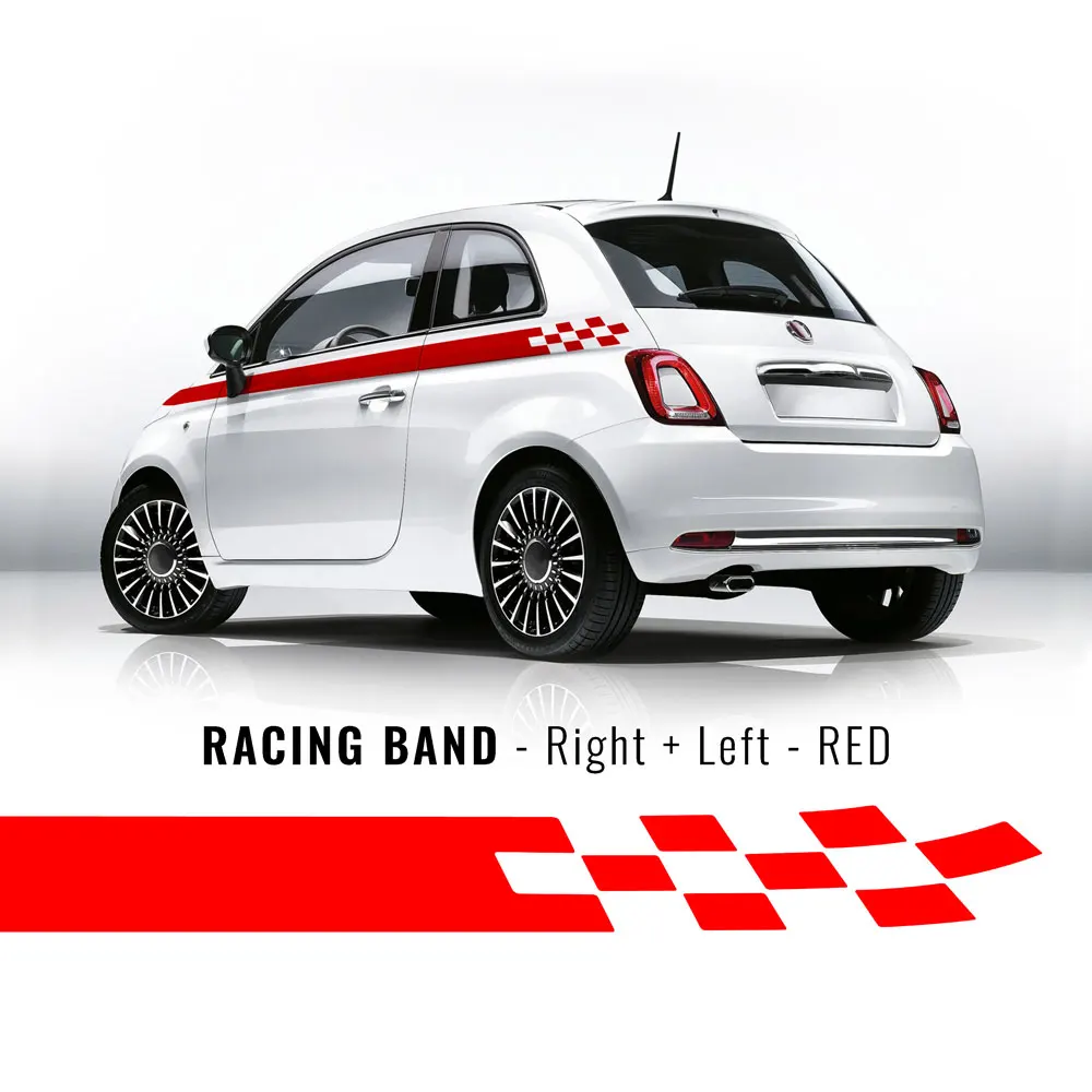 White Fiat Red Strip