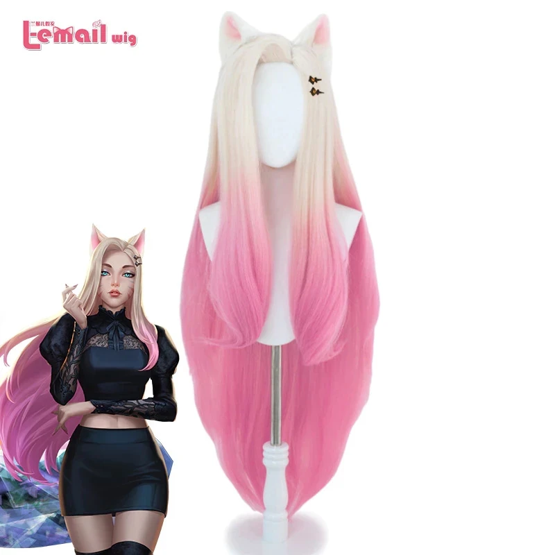 L-email Wig Kda Baddest Ahri Cosplay Wigs Lol Kda Cosplay Blonde Mixed ...