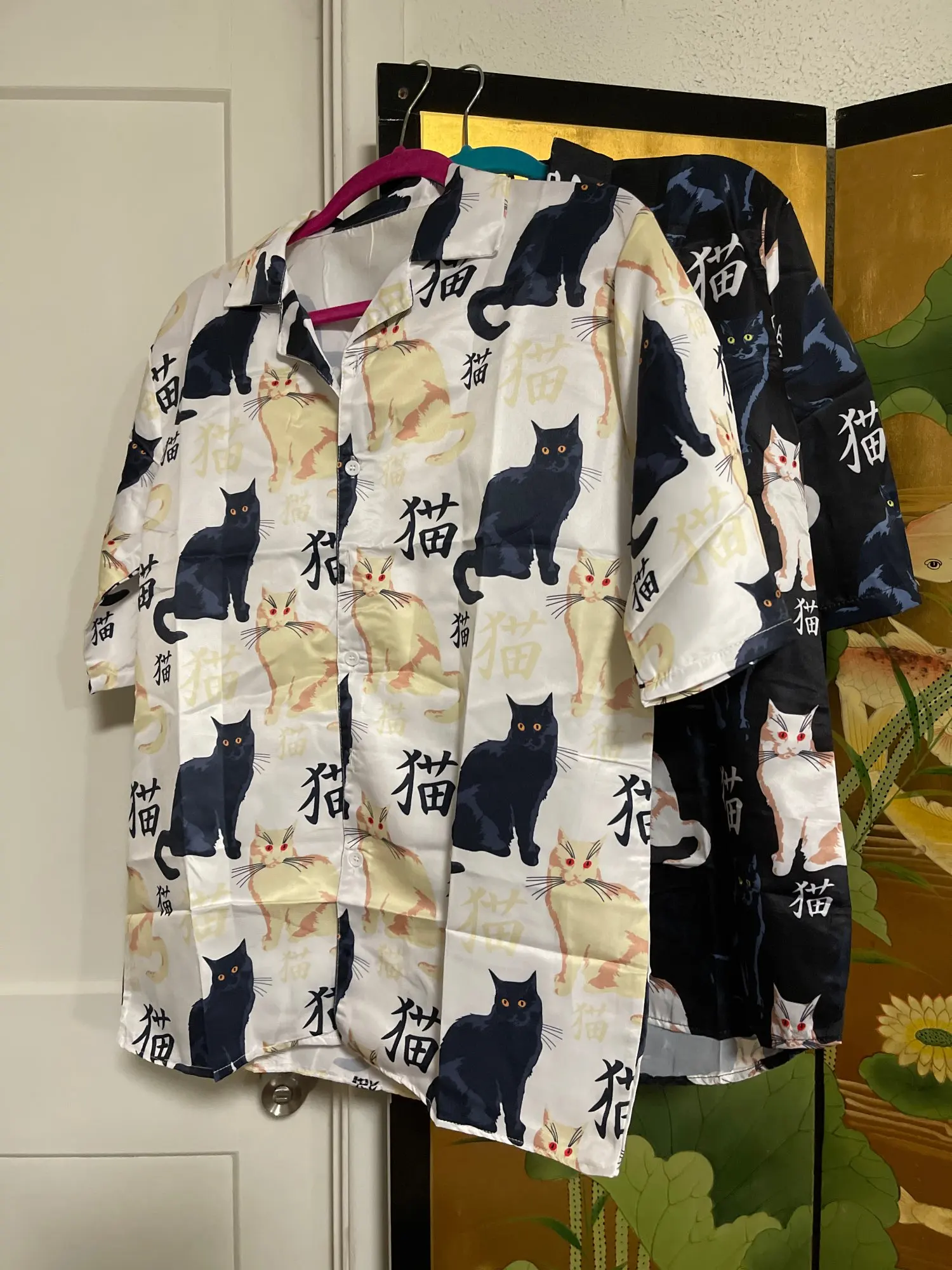 Vintage Cat Print Button Down T-Shirts - Kawaii Fashion Shop | Cute ...