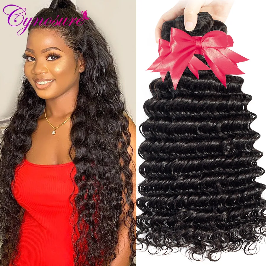 Cynosure Deep Wave Bundles 10-30 Inch Human Hair Bundles 3pcs/4pcs Remy ...