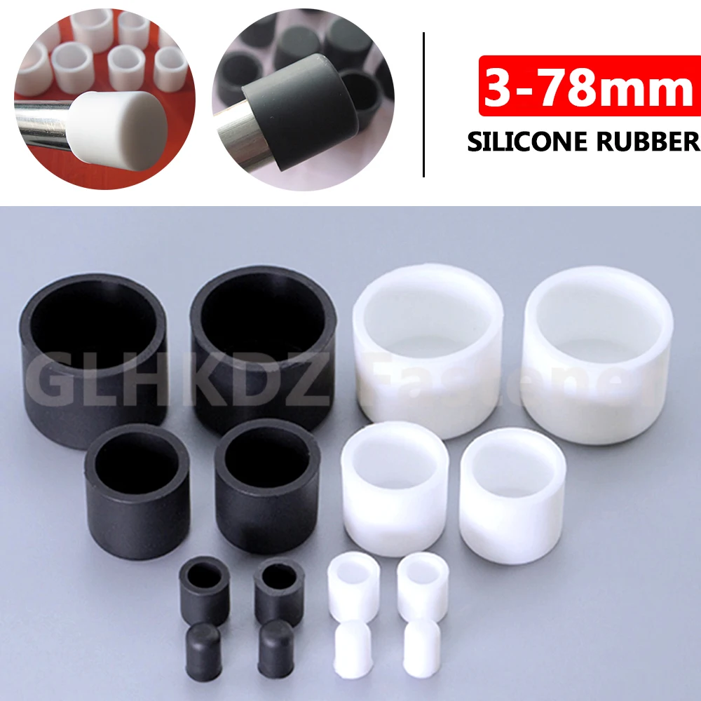 3-78mm Silicone Rubber Round Tube Pipe End Cap Blanking Cover Seal ...