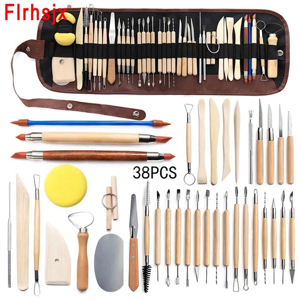 38pcs DIY Polymer Clay Tools Set Smoothing Wax Carved Tool Clay ...