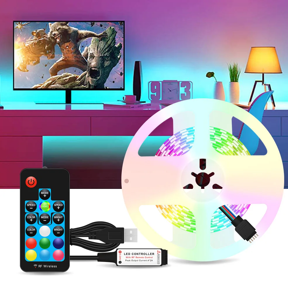5V-USB-Led-Strip-Lights-TV-Backlight-RGB-5050-RGBW-Desktop-Flexible ...
