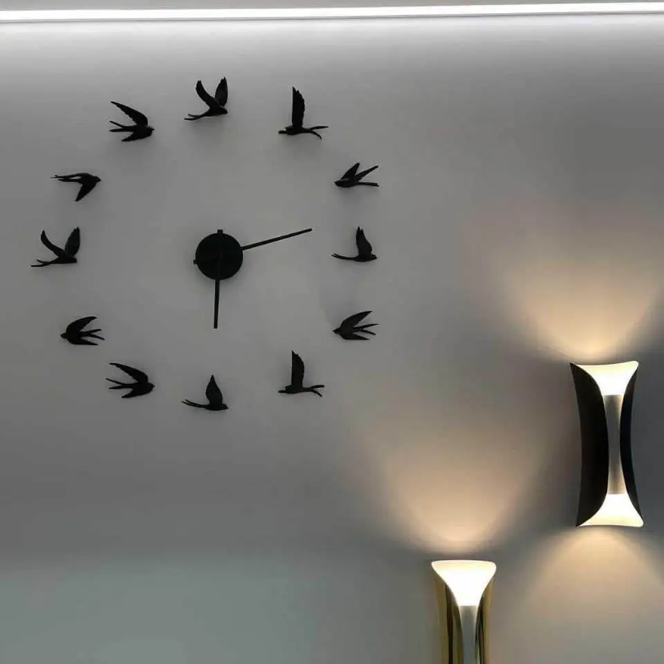 Wall Clock birds swallow wall clock birds swallows|Figurines & Miniatures| - AliExpress
