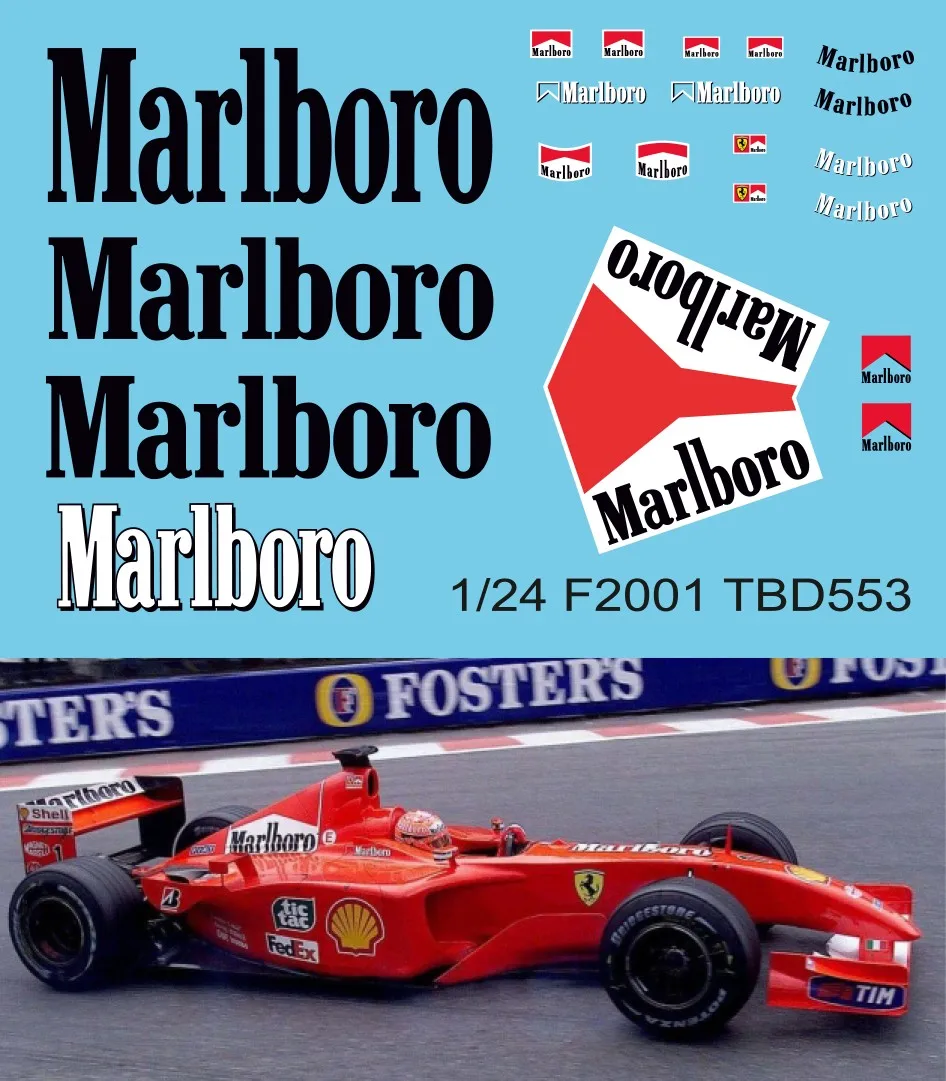 1/24 Decals F1 Ferrari F2001 Michael Schumacher Decal Tbd553 - Hobby ...