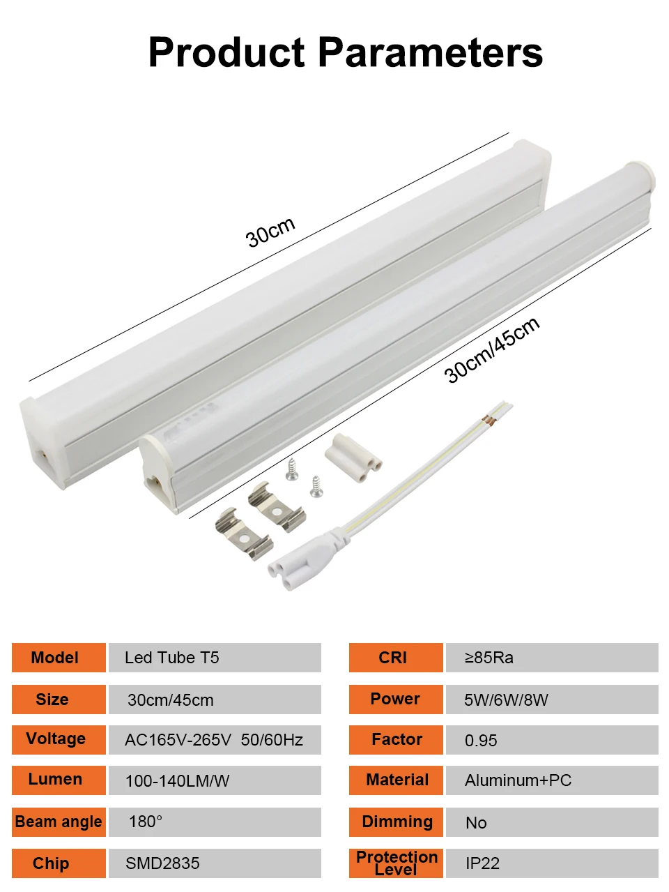 AMPOULE LED,T5-30CM-5W 4PSC-Cool White 6500K--Lampe led à tube t5, 30cm ...