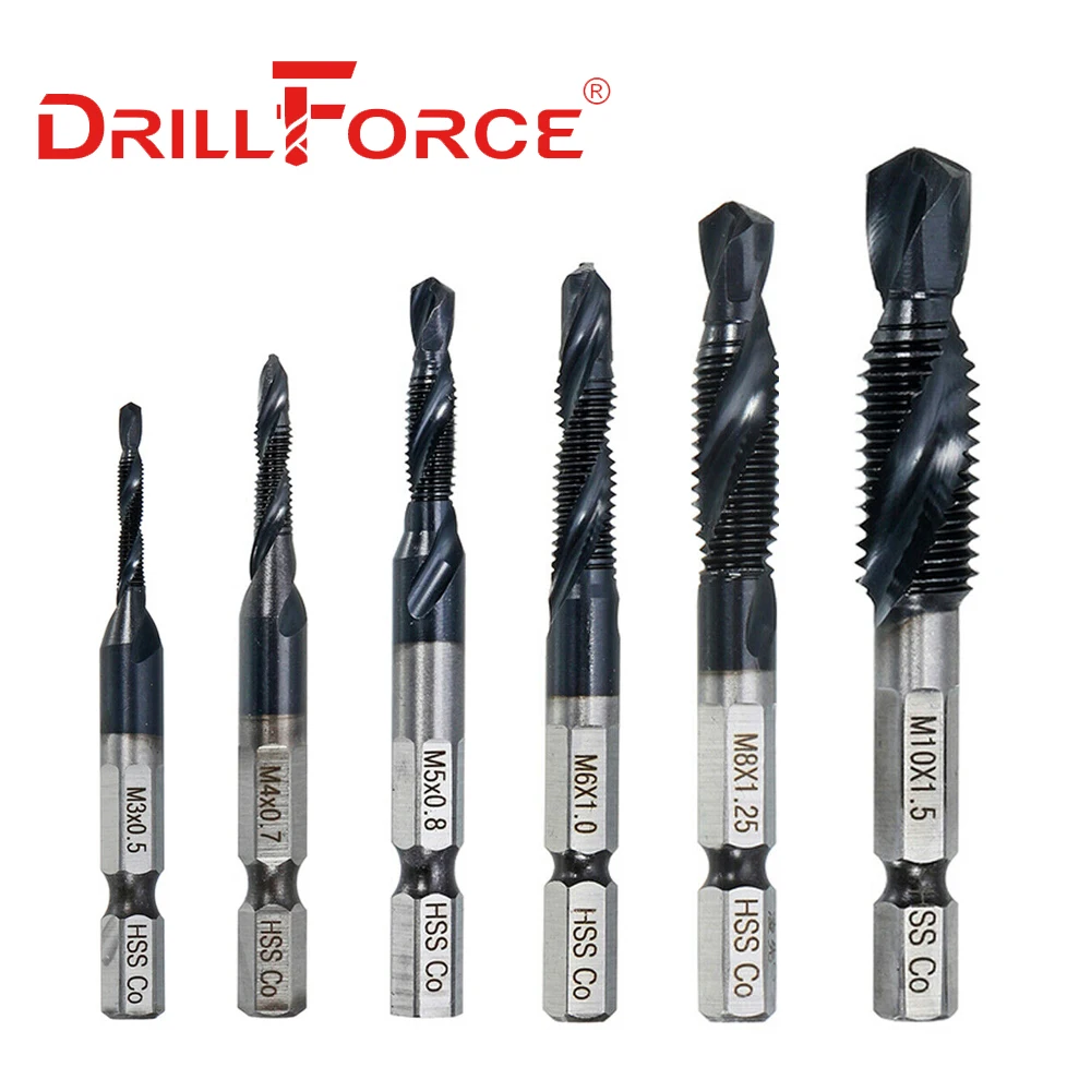 6pcs M3 m10 Screw Tap Drill Bits Hrc89 Tialn Coated Hssco M35 Cobalt